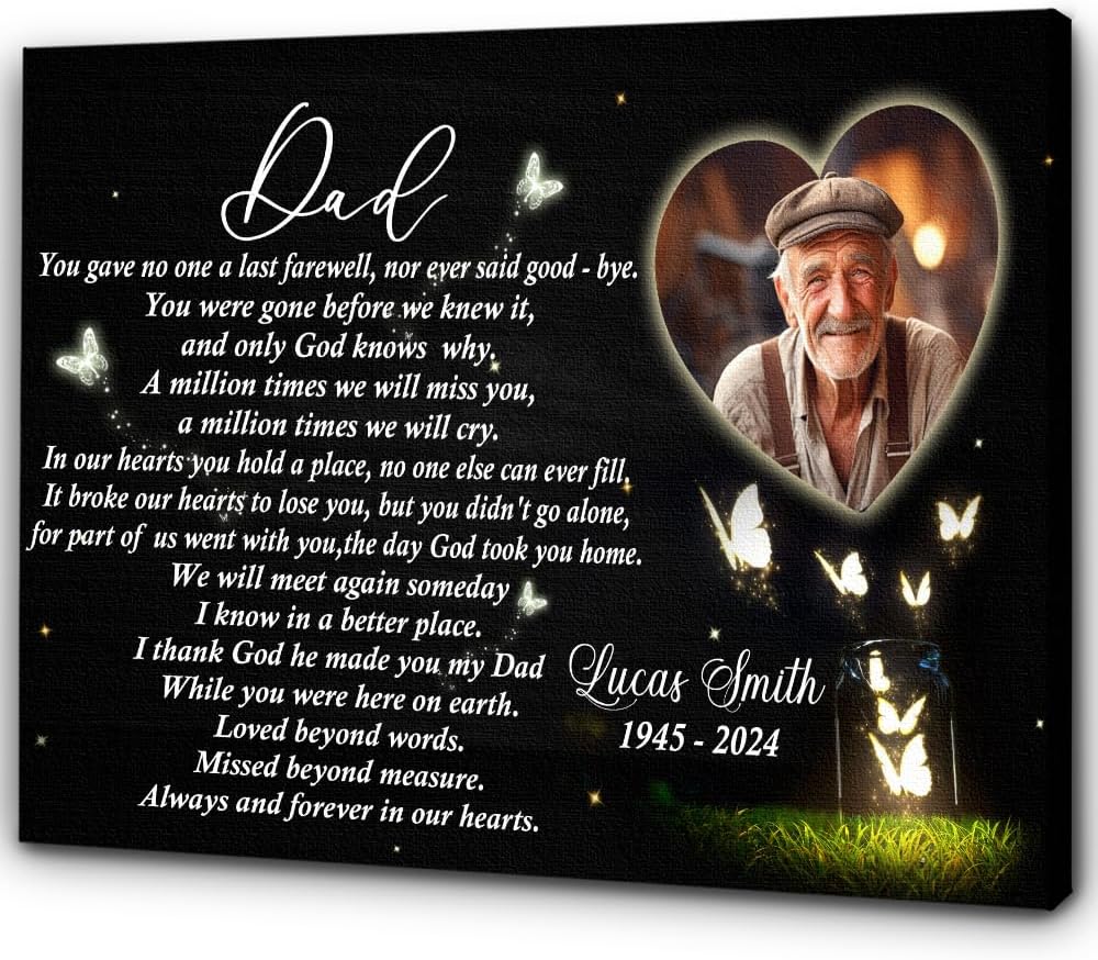 Amazon.com: Dad Memorial Canvas Gift Personalized, Sympathy Gifts ...