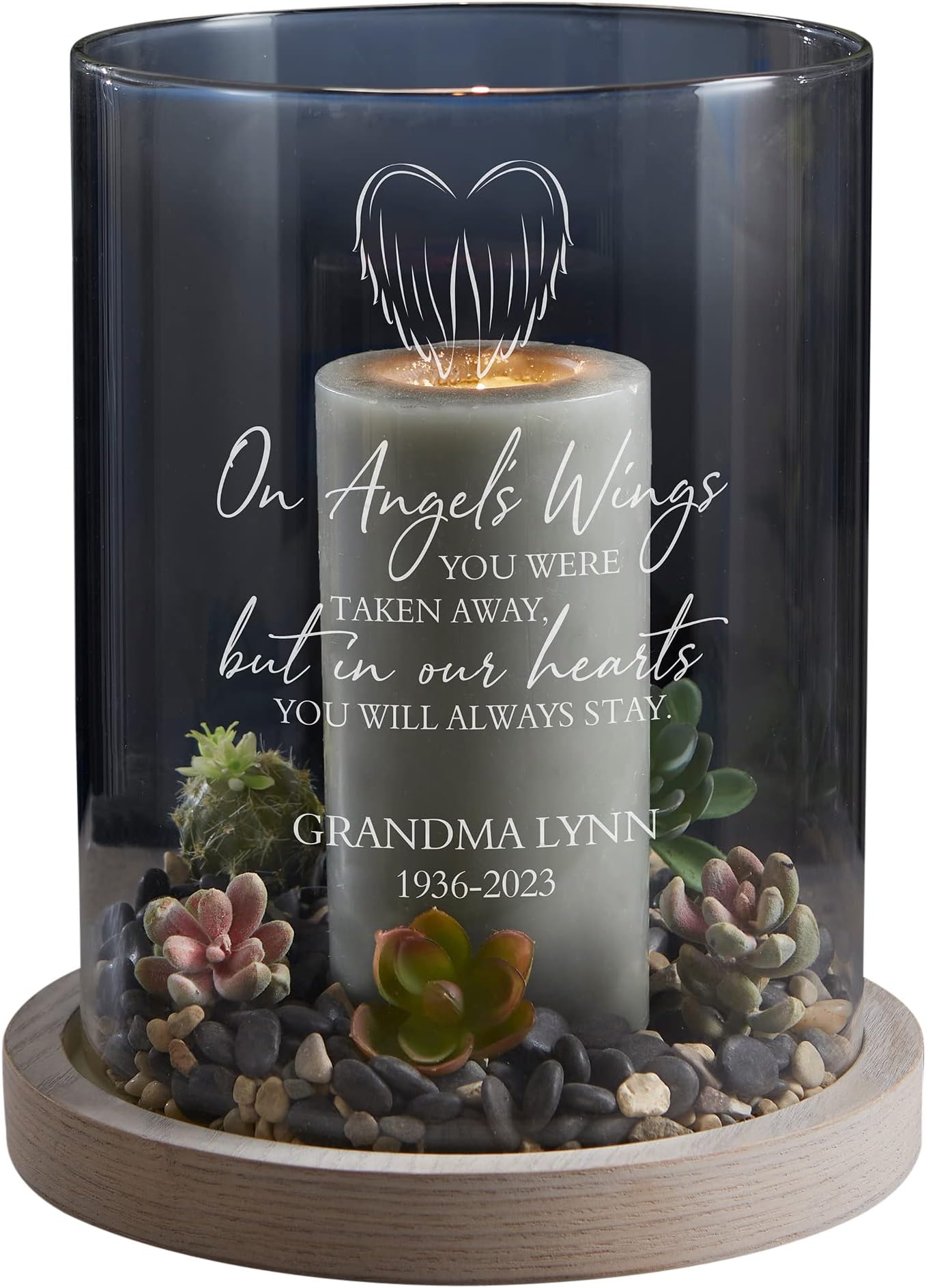 Amazon.com: Personalization Universe Engraved Memorial Hurricane Glass ...