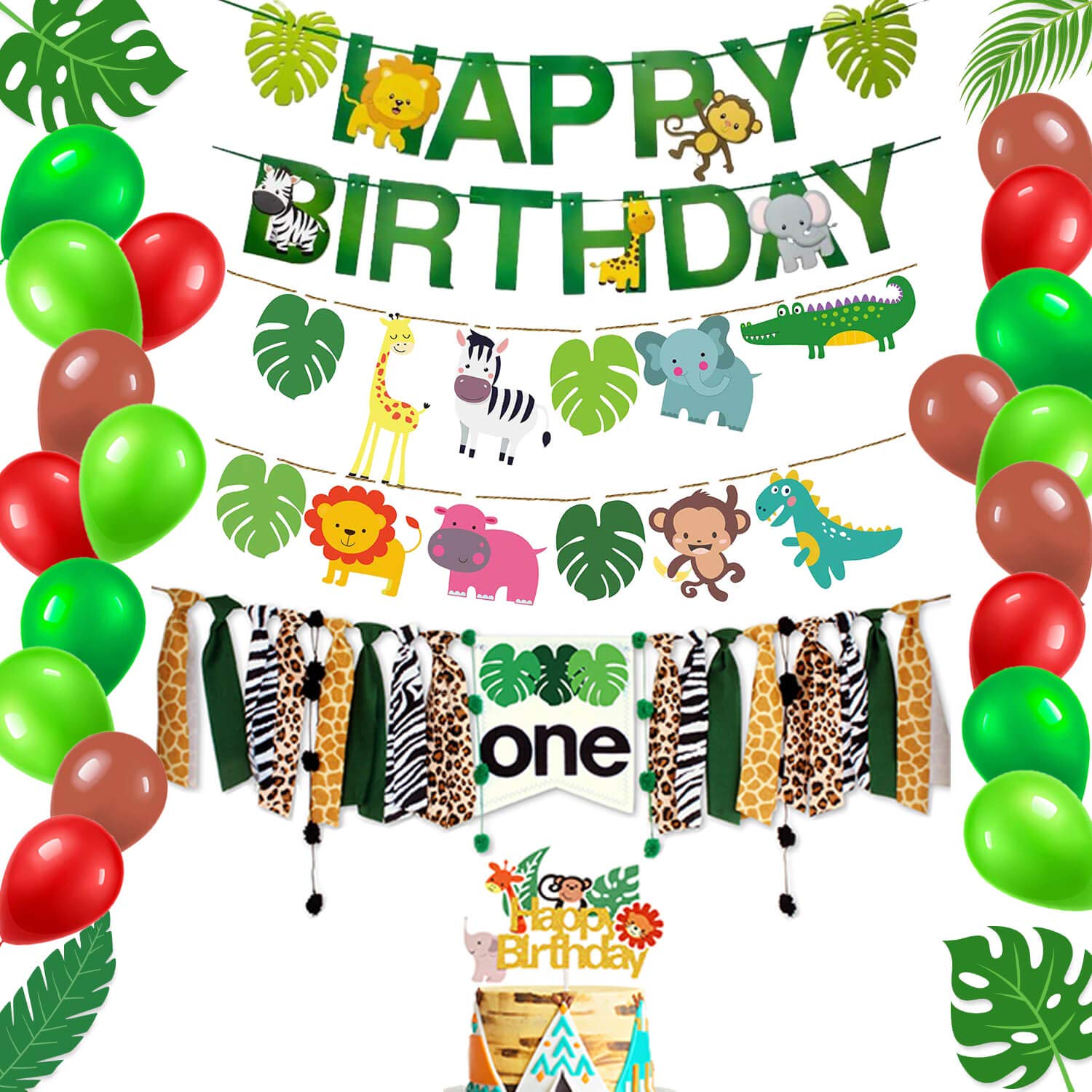 Jungle Themed First Birthday Background