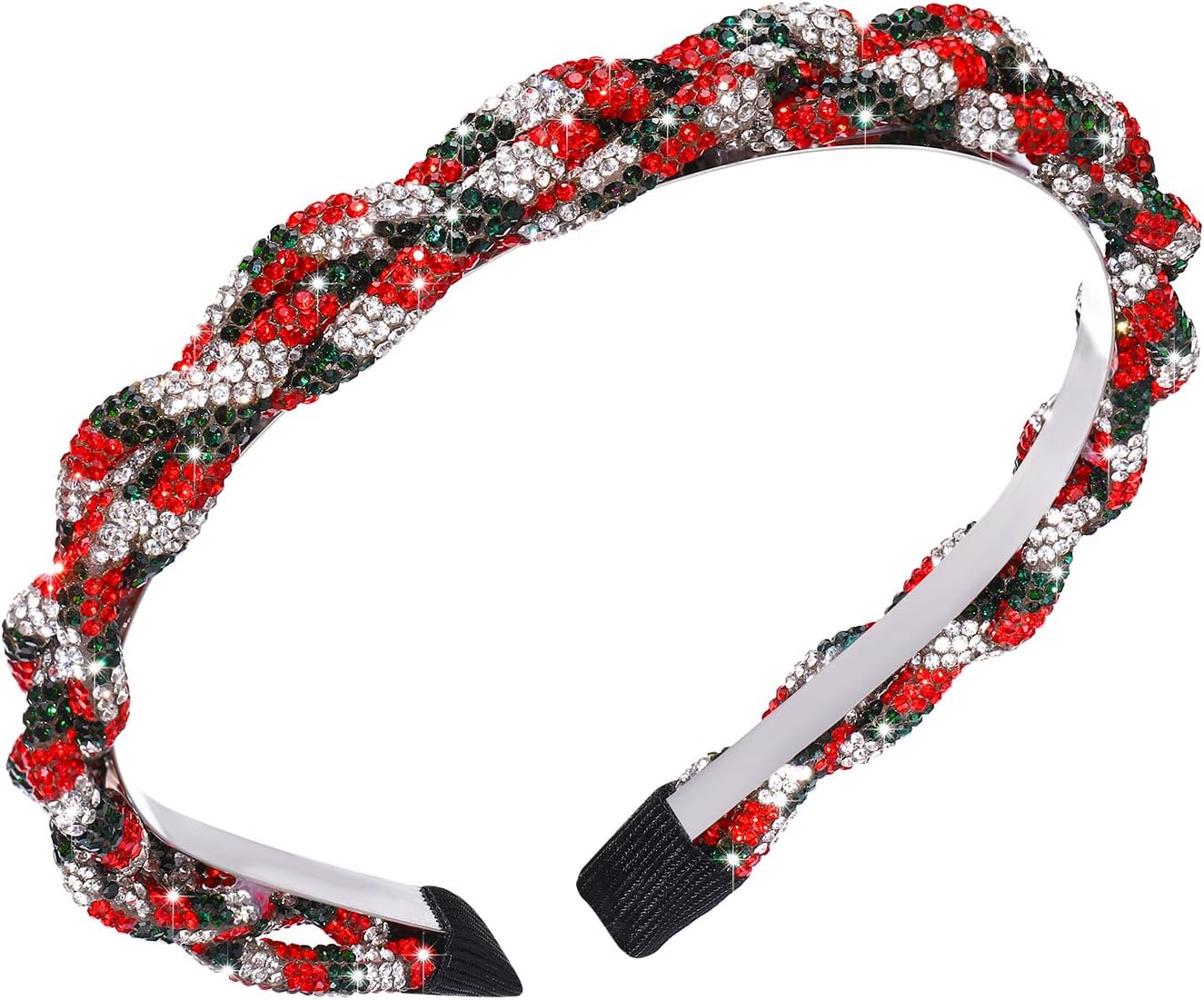 Amazon.com : Rhinestone Christmas Headbands Xmas Crystal Red Green ...
