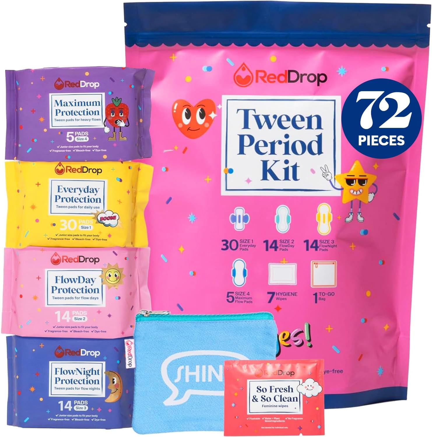 Amazon.com: The Bloom First Period Kit for Girls 9-10-12-14 for School ...