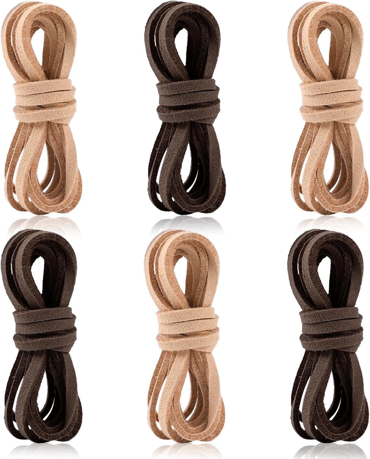 6m Flat Genuine Leather Cord 3mm Natural Leather Cord String Craft ...