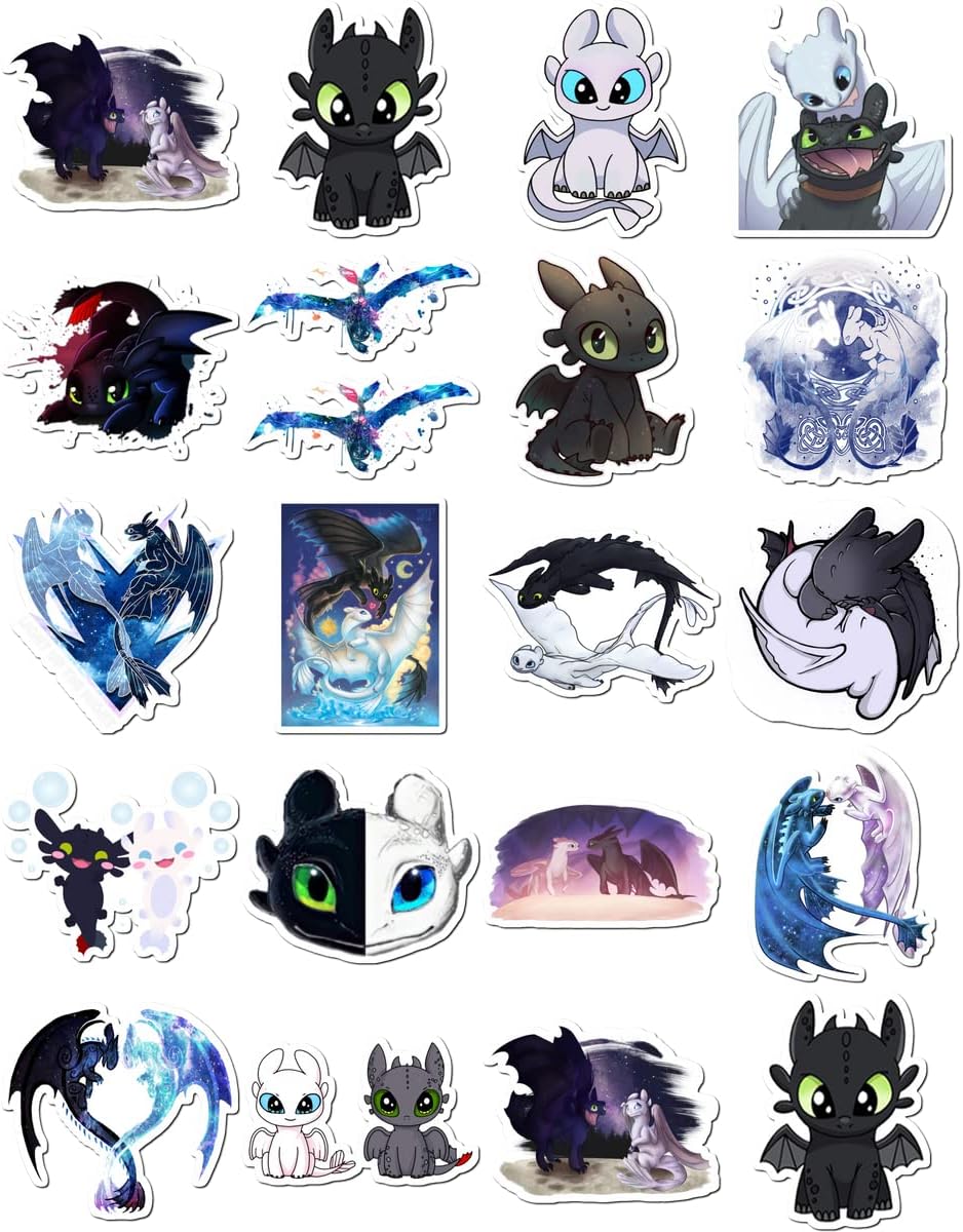 Amazon.com: 20 Pcs Stickers Pack Toothless Aesthetic and Vinyl Light ...
