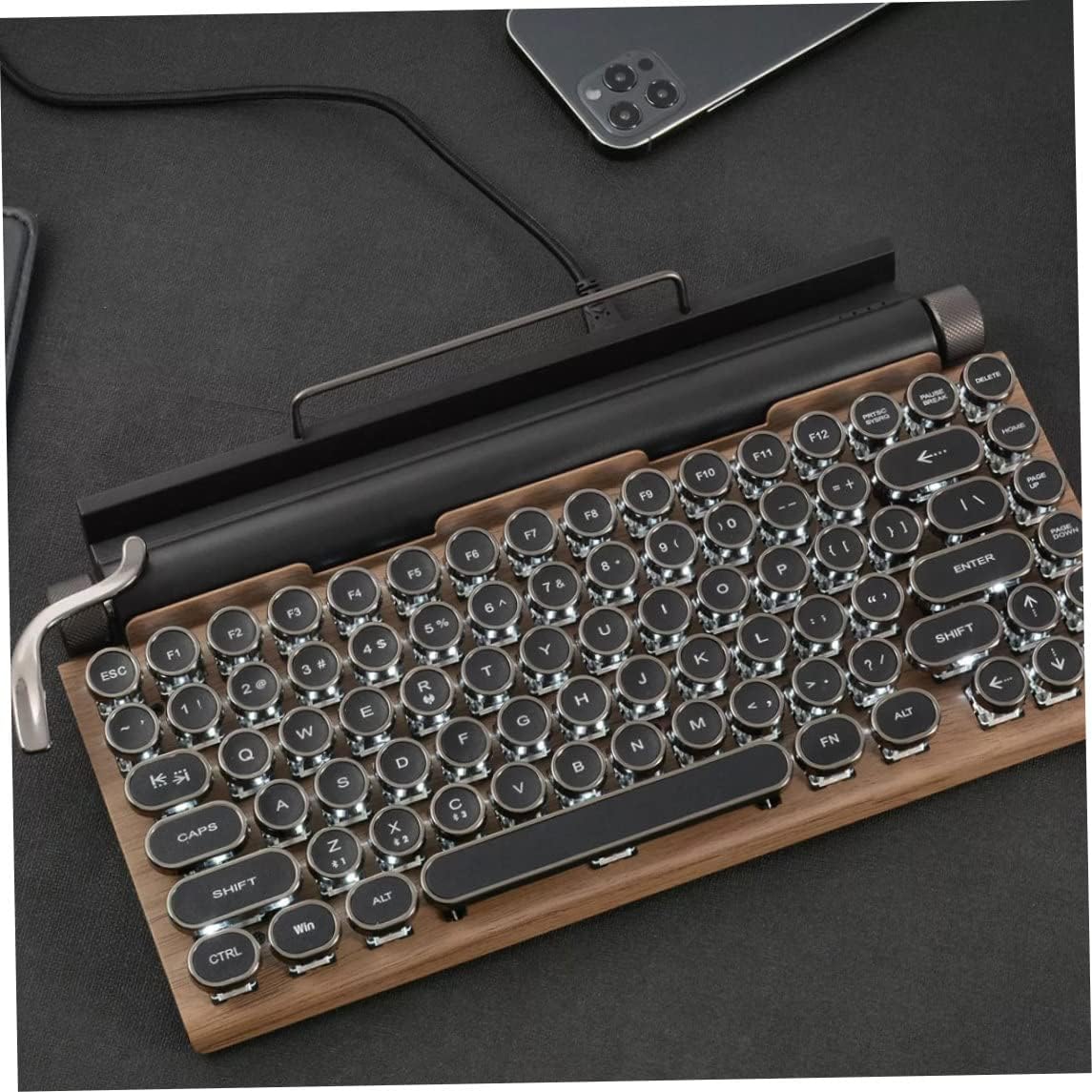 Mechanical Keyboard, Retro Typewrite Gaming Keyboard with RGB Backlight ...