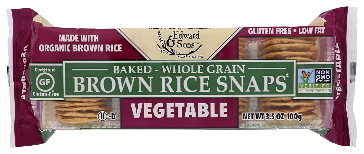 Amazon.com: Edward & Sons, Organic Brown Rice Snaps Crackers, Vegetable ...