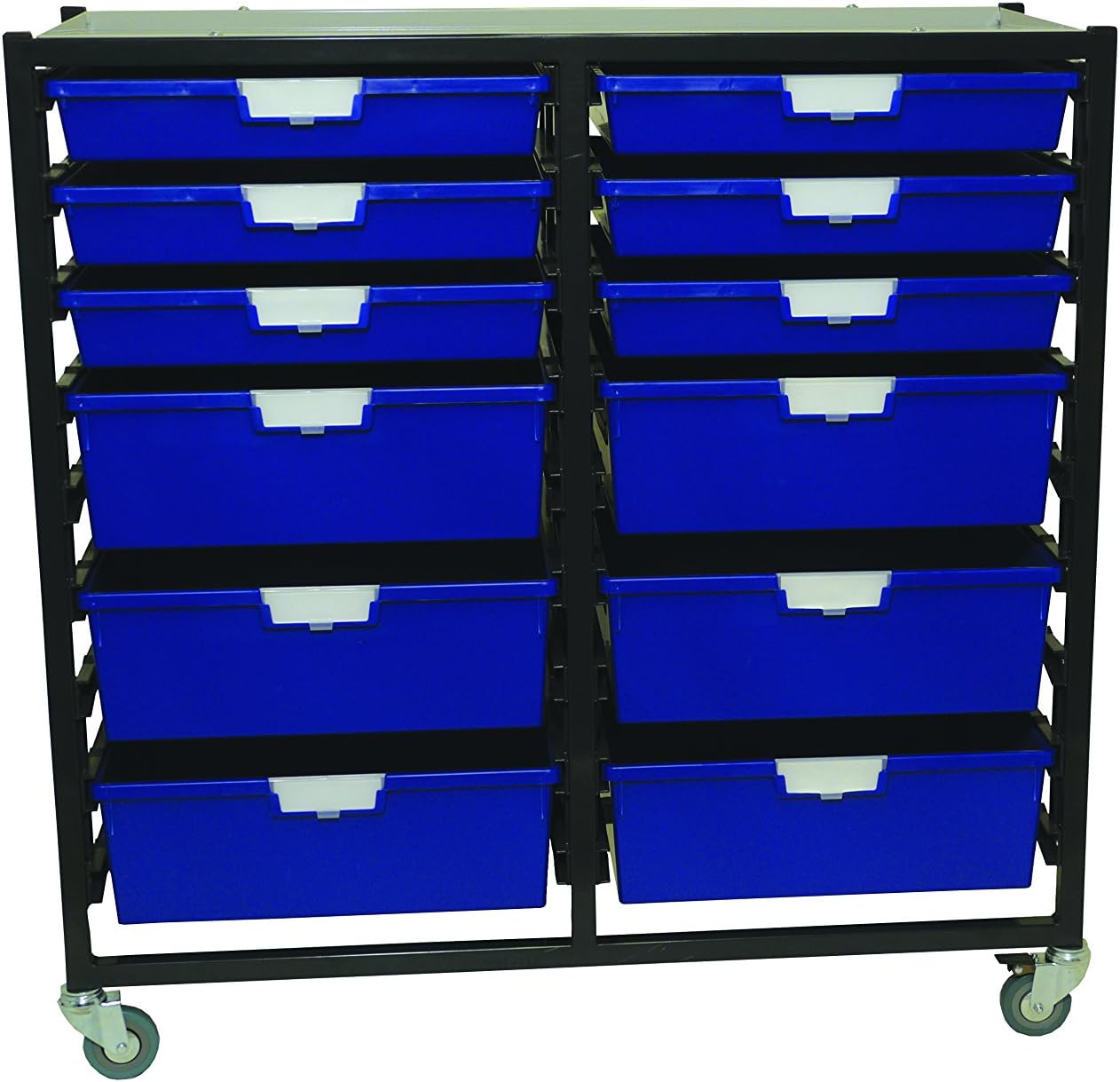 Amazon.com : Mobile Storage Solutions Metal Cart - With 12 Wide Mixed ...