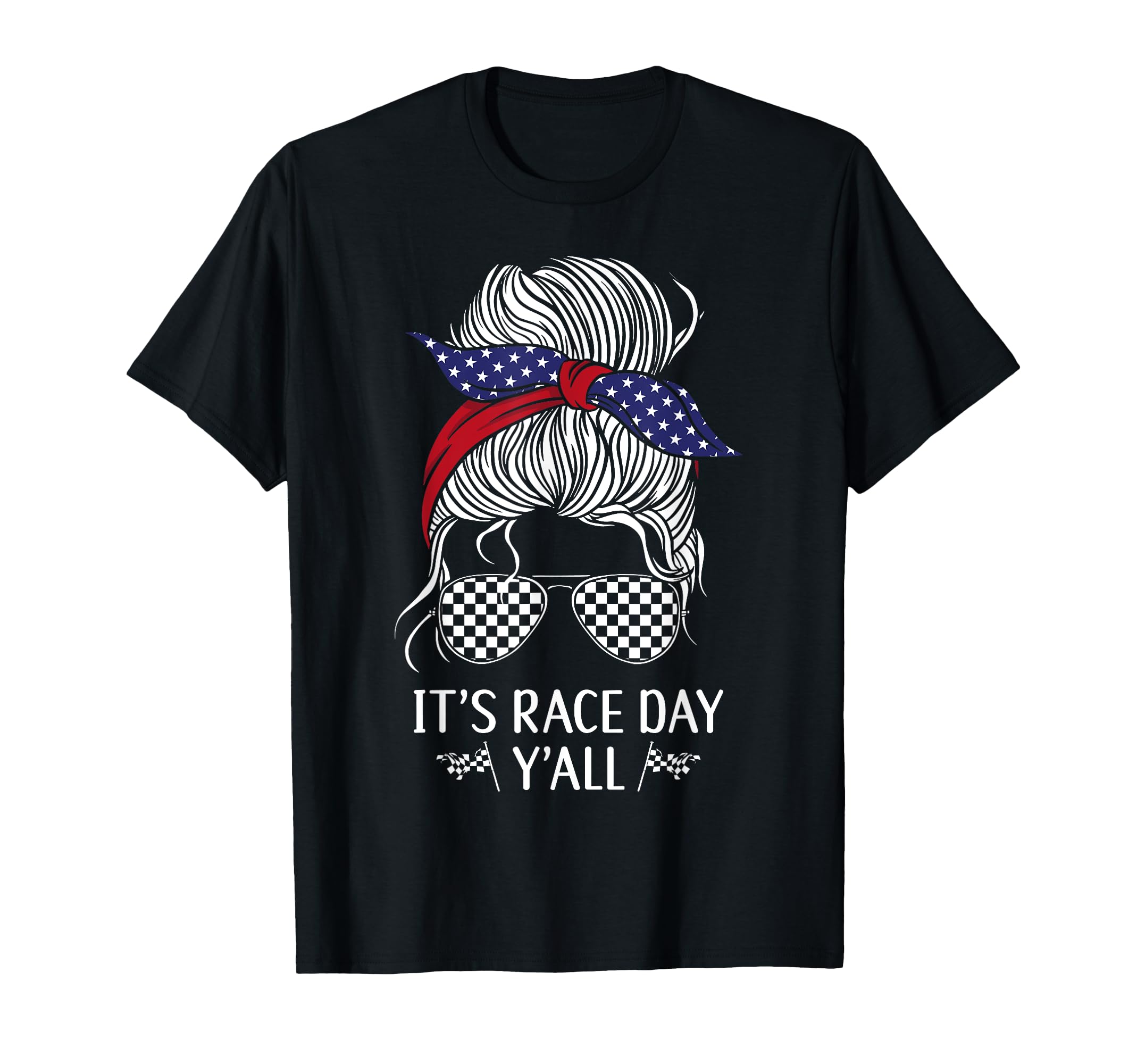 Amazon.com: Drag Racing Race Car Girl Sunglasses Flag It's Race Day T ...