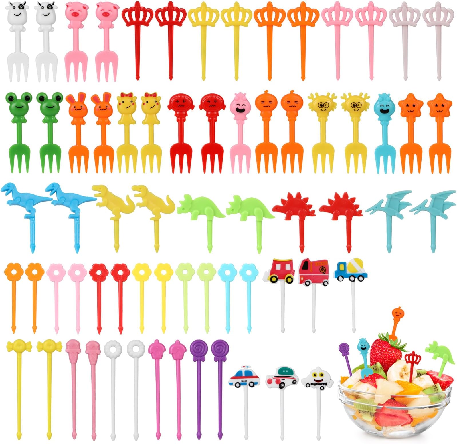 Amazon.com | Fun Bento Picks set, 160 Pcs Animal Food Picks for Kids ...