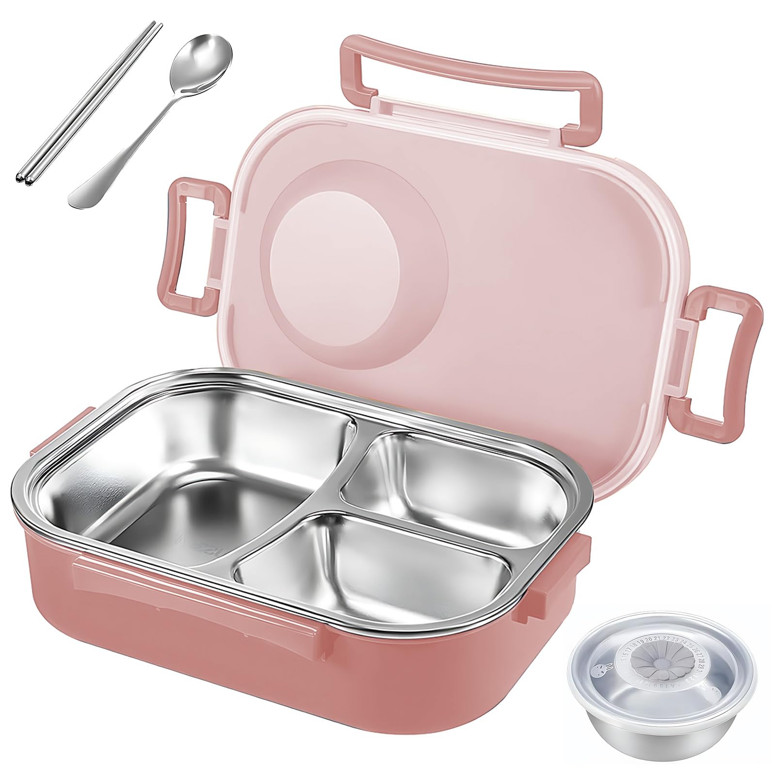 GFHGJH Caja de Almuerzo de Acero Inoxidable 304,3 Capa 3 Caja Bento con ...