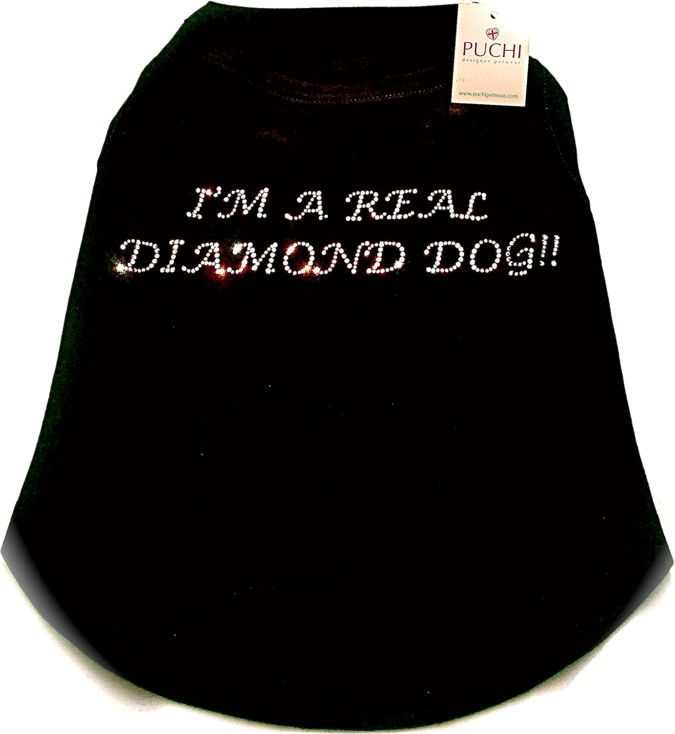 Amazon.com : Puchi Im A Real Diamond Dog In Diamantes - Red - Large ...