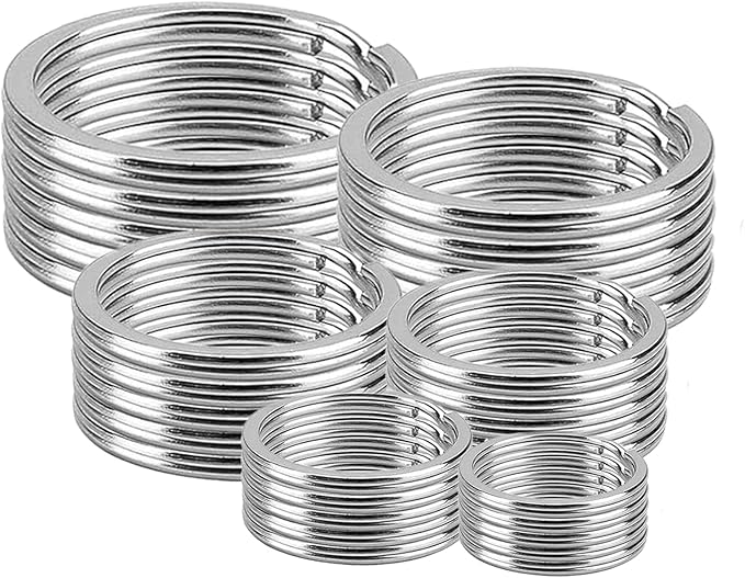 30 Pcs Key Ring Hoops, 6 Sizes Multi-Functional Round Key Rings ...