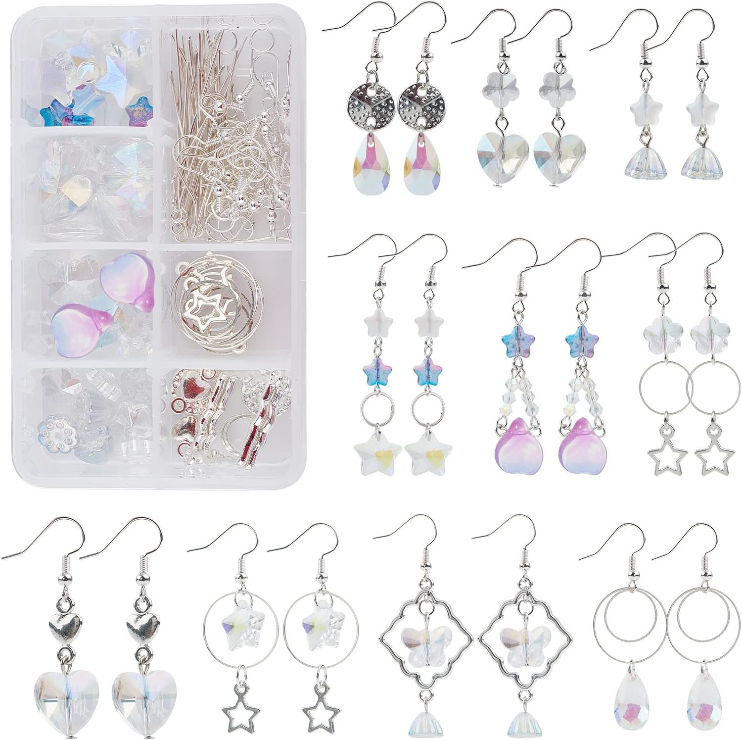 Amazon.com: SUNNYCLUE 1 Box DIY 10 Pairs Earring Making Kits Jewelry ...