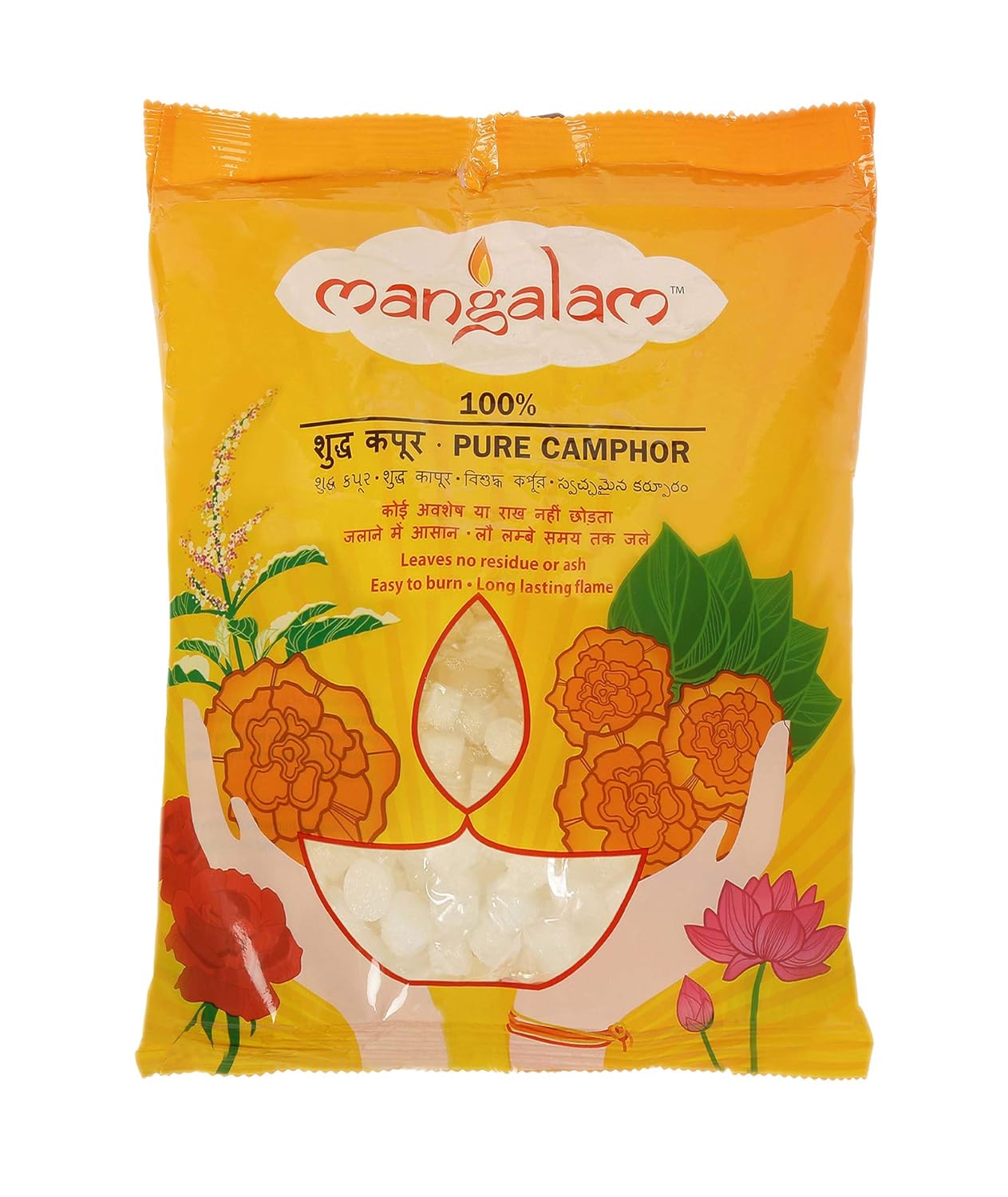Mangalam Pure Camphor Tablets for Puja, Aarti, Meditation - 50g Pouch ...