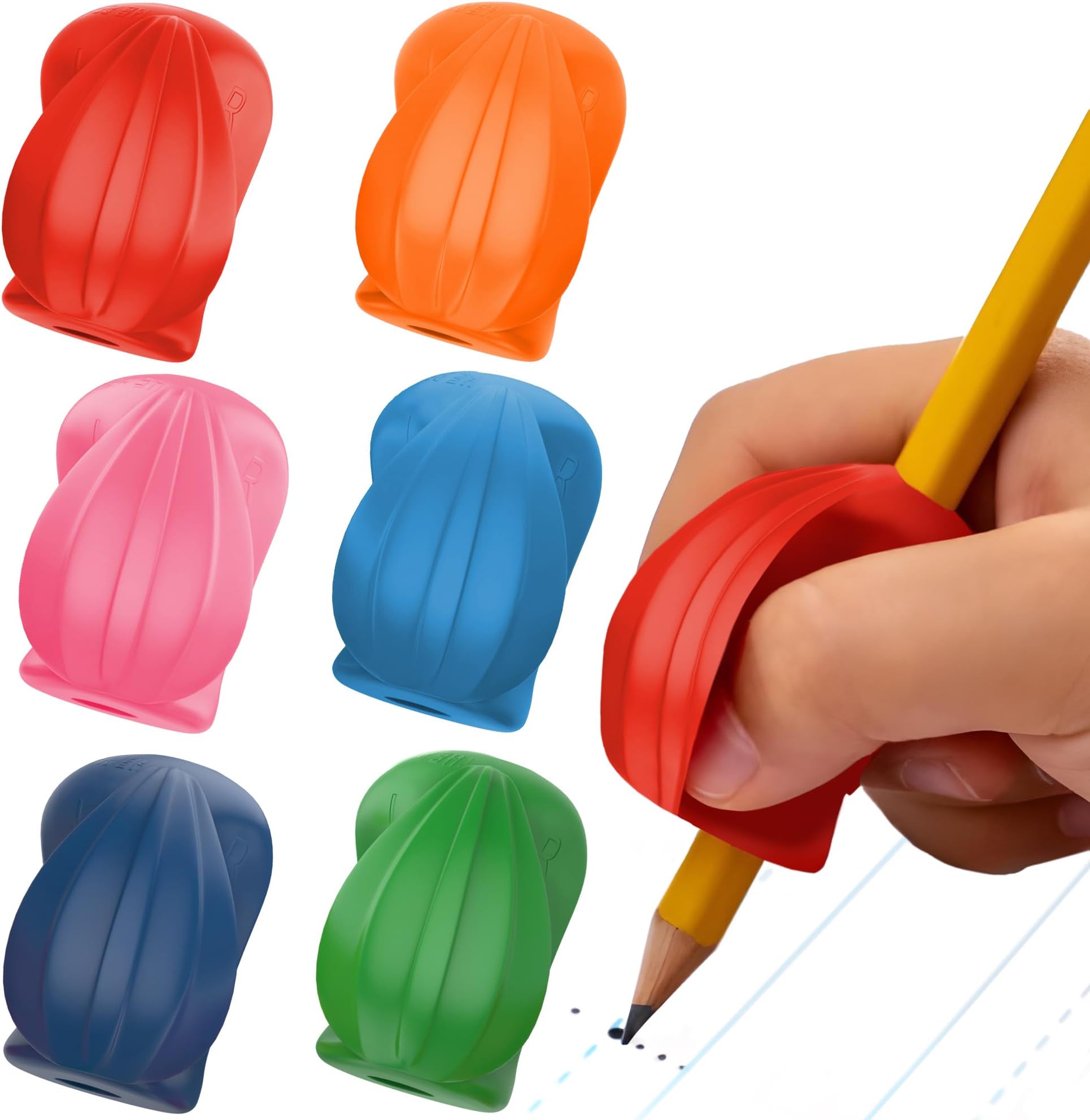 Amazon.com : JustBlanks 20 Pcs Pencil Grips for Kids Handwriting ...