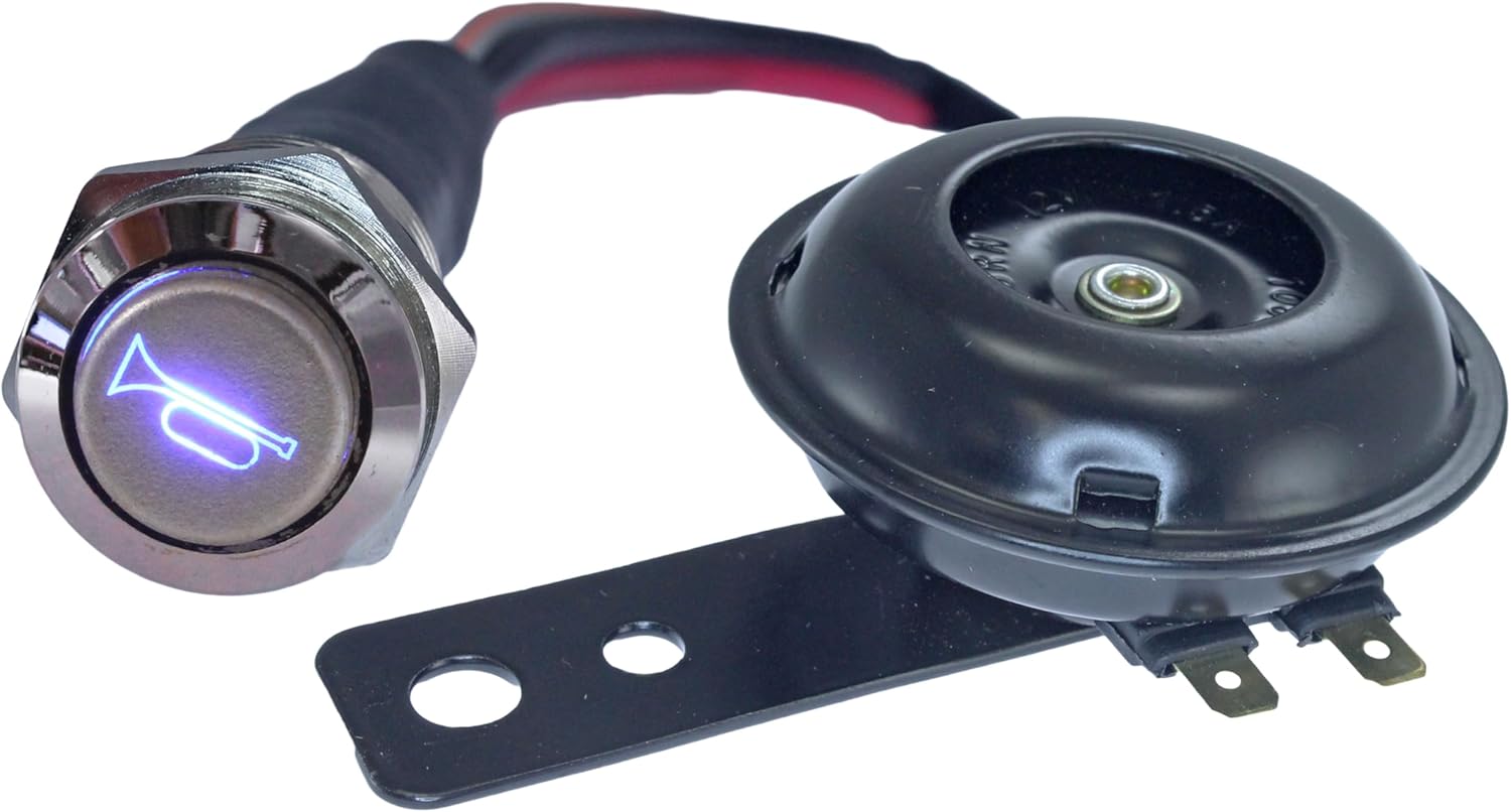 Amazon.com: Round backlit horn button and 105db horn (Silver) for ATV ...