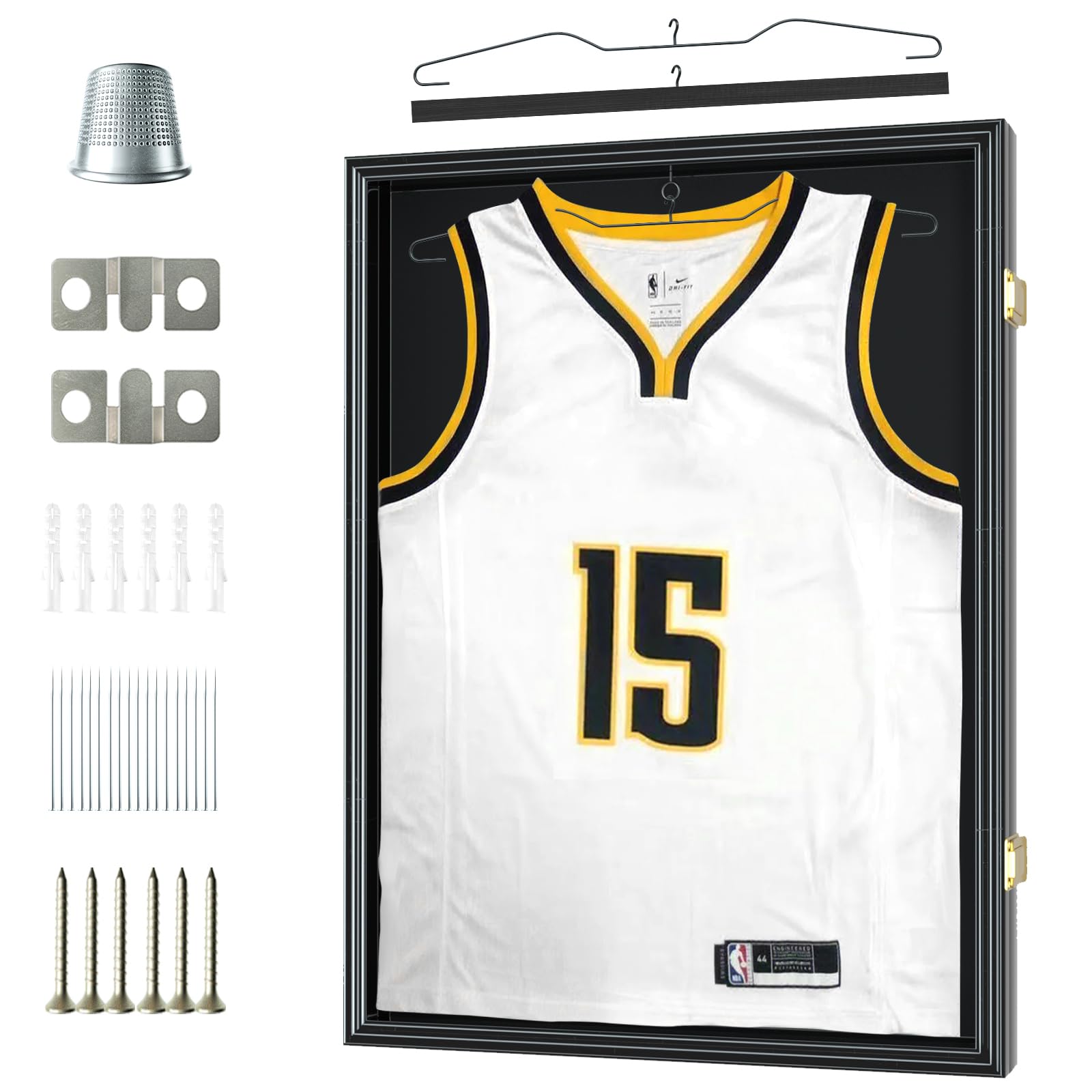 NobaeCrs Jersey Frame Display Case Lockable Wooden Hockey Jersey Frame ...