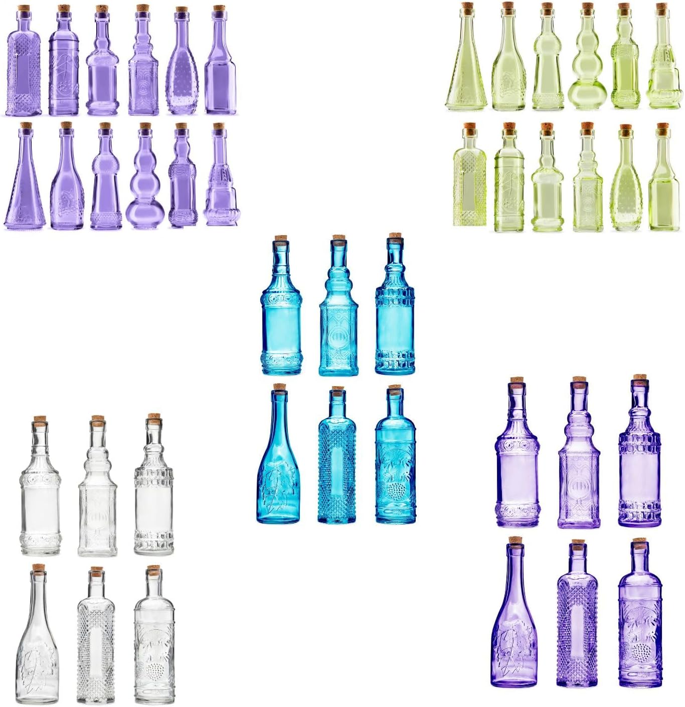 Amazon.com: BULK PARADISE Small Mini 12 Pack Glass Bottles with 6 Pack ...
