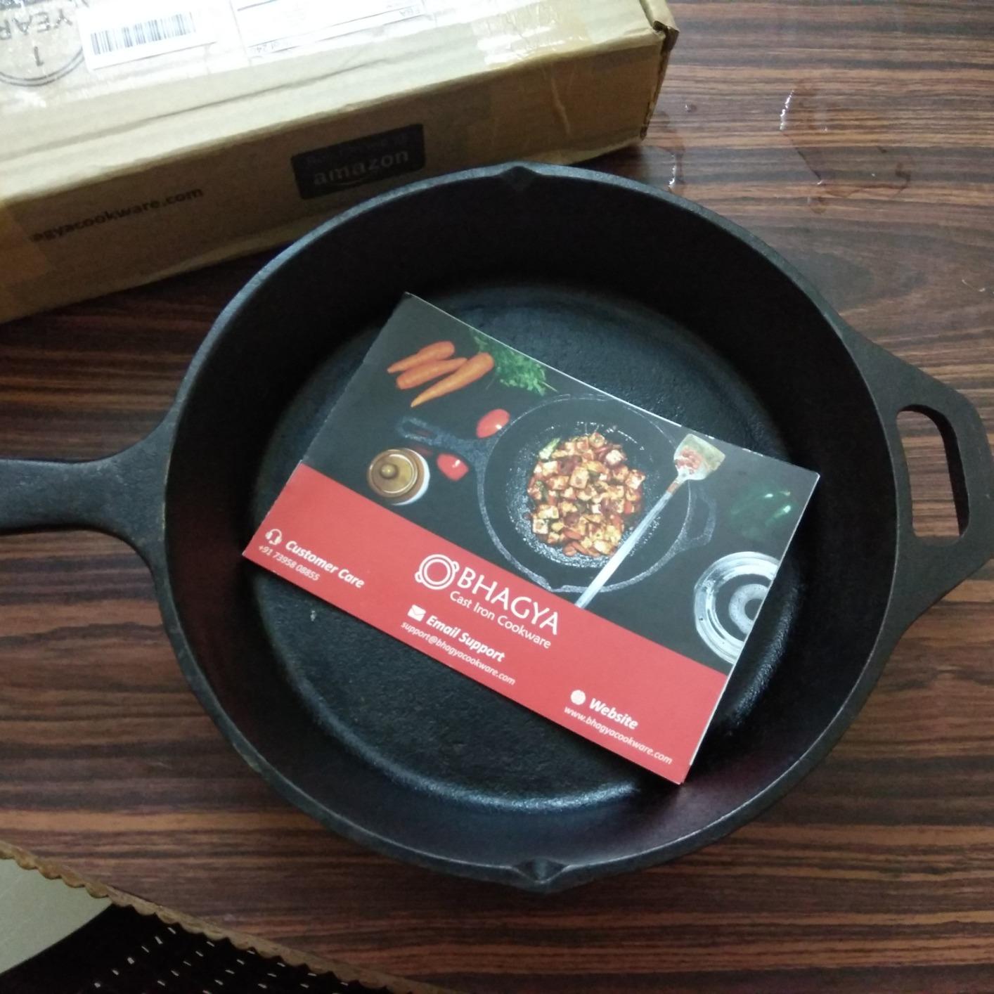Bhagya Cast Iron Cookware Pre-Seasoned Large/Heavy Skillet/Fry Pan (12 ...
