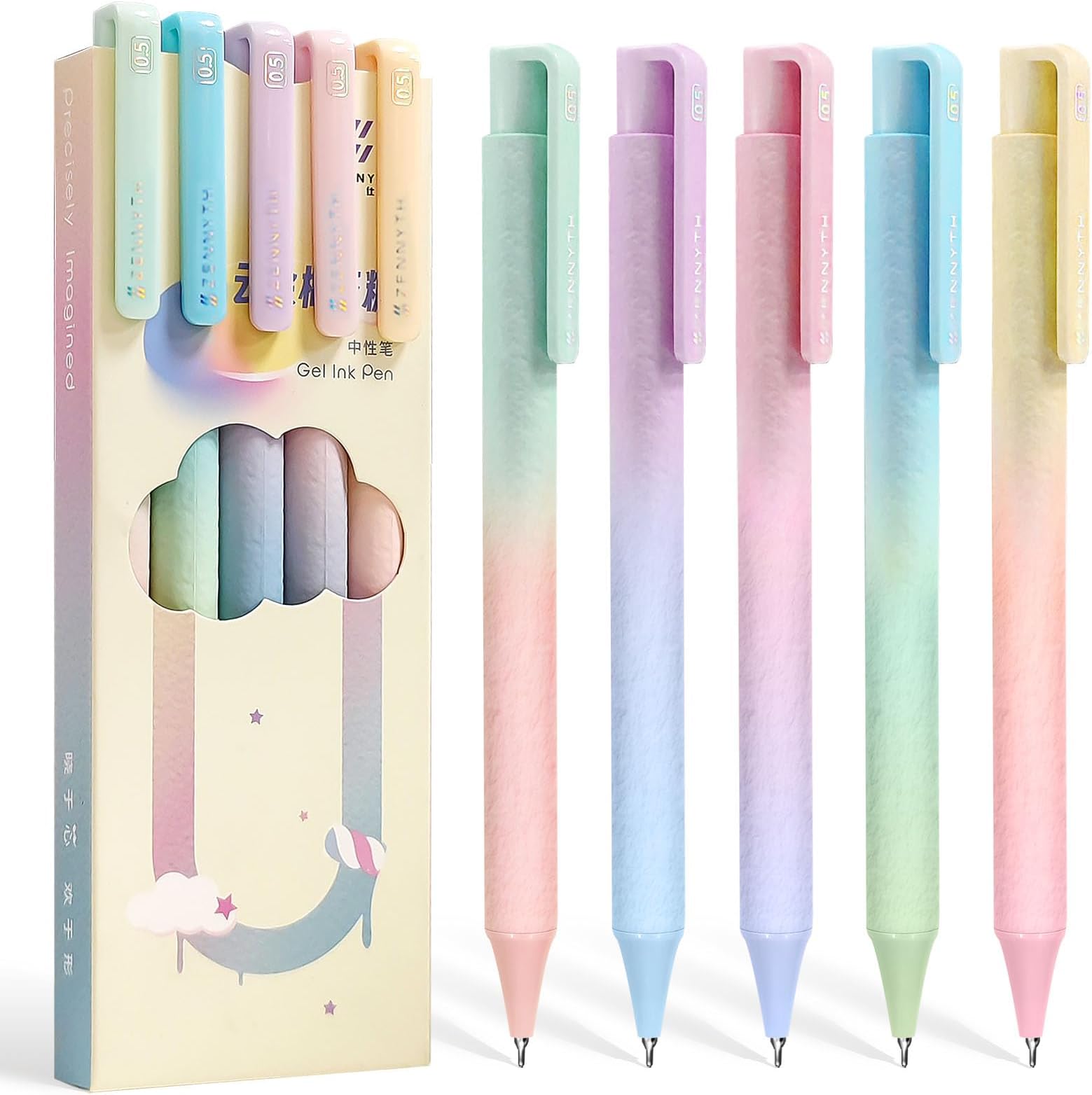 Amazon.com: MIXVOVA Gel Pens, 5Pcs 0.5mm Black Ink Pens Retractable Pen ...