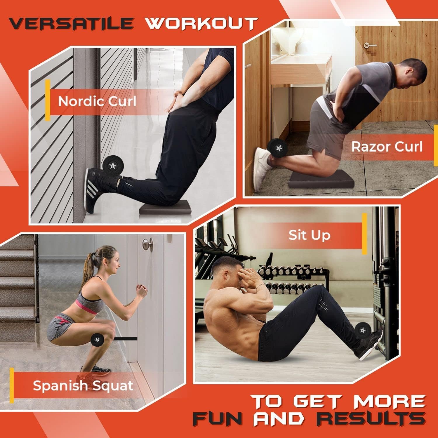 Yes4All Adjustable Nordic Hamstring Curl Strap, Nordic Curl Great for ...