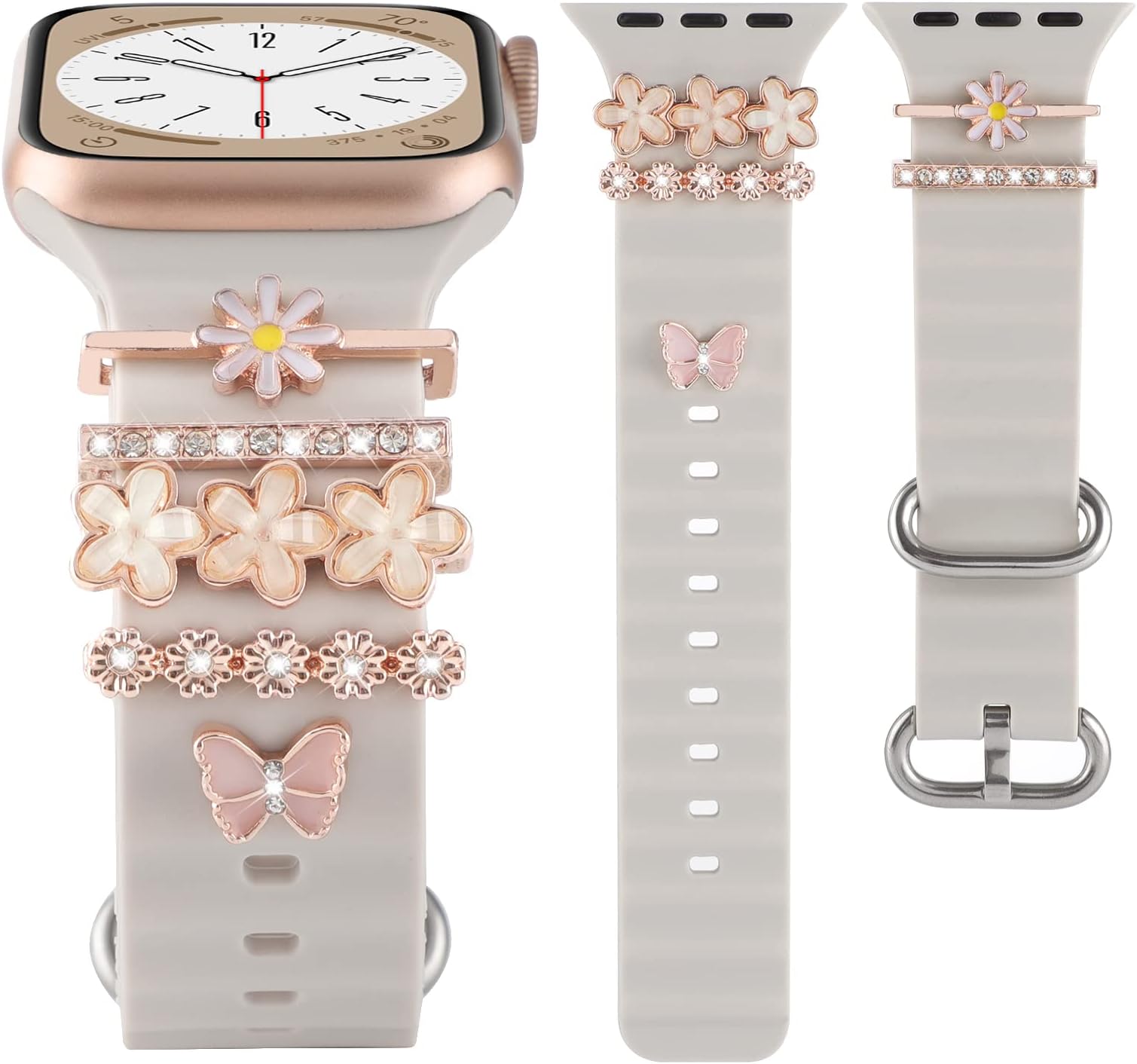 Amazon.com: JR.DM 13 Pcs Rose Gold Watch Band Charms with 10-Pcs ...