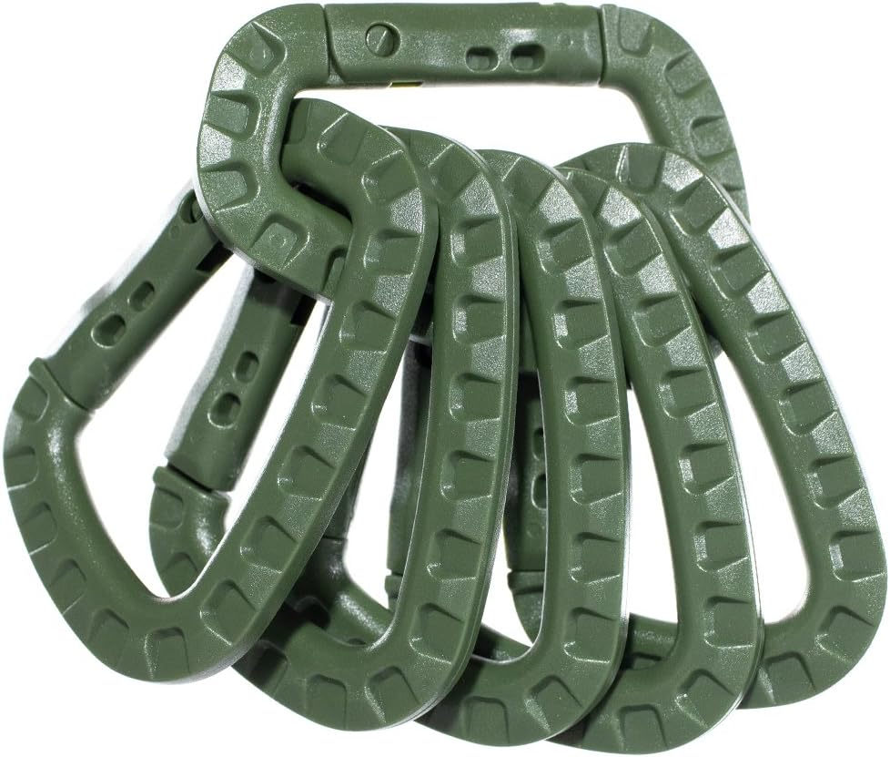 Amazon.com: Tactical Carabiner Keychain 6 Pack - Durable Plastic ...