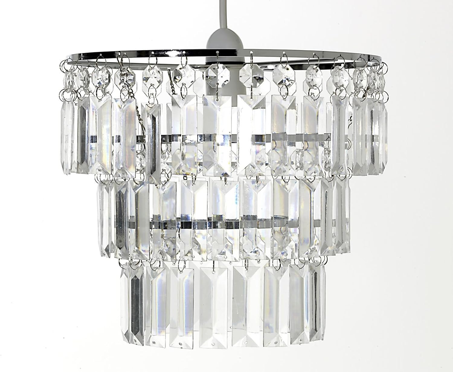 Ideal Textiles - Chandelier Style Chrome Frame Acrylic Crystal Effect ...