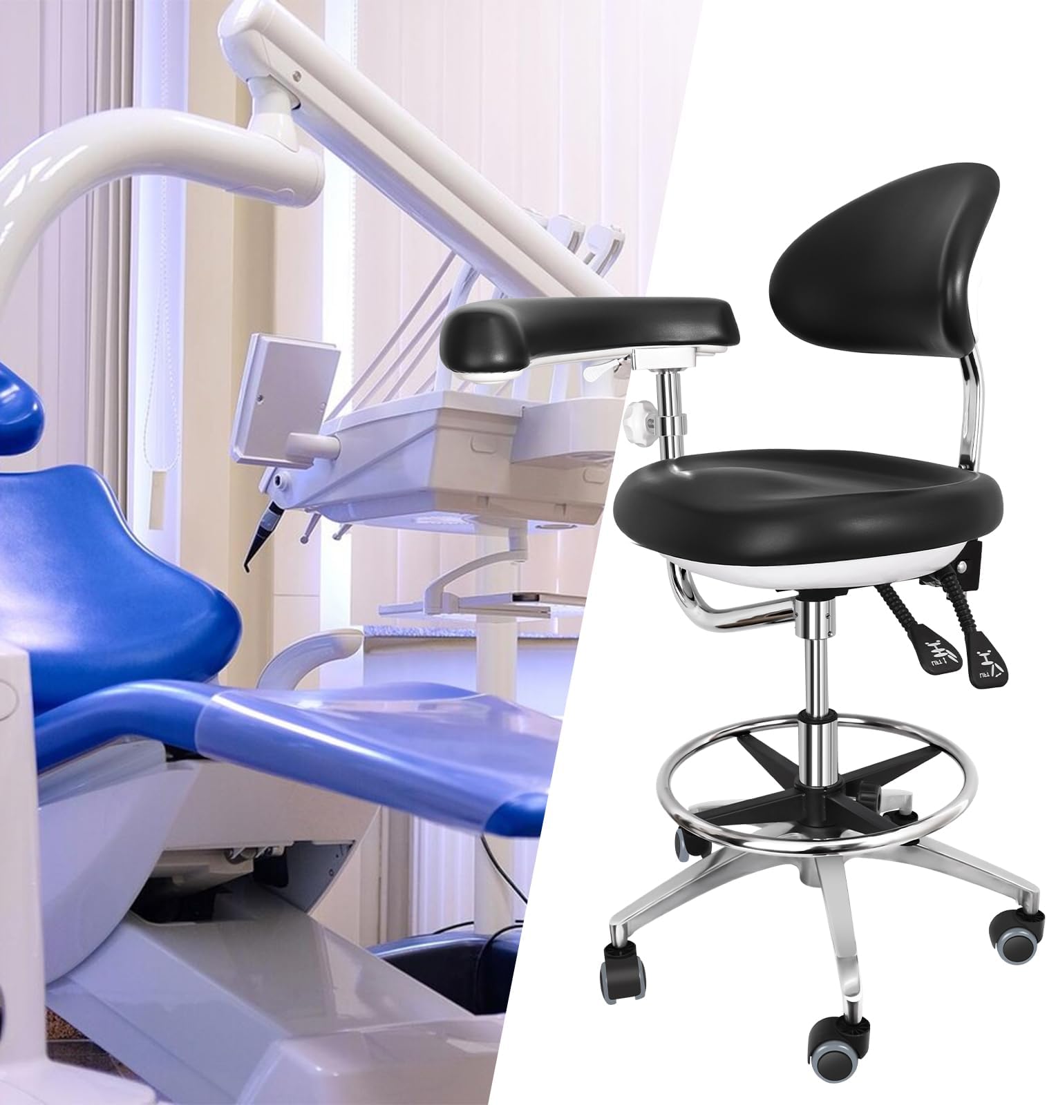 Amazon.com: Helivivfy Dental Assistant Chair,Dentist Chair with 360 ...