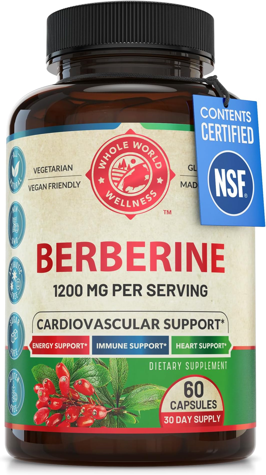 Amazon.com: 1200mg Berberine Herbal Health Capsules Support Heart and ...