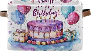 Amazon.com: YETTASBIN Happy Birthday Storage Basket 1PC, Large ...
