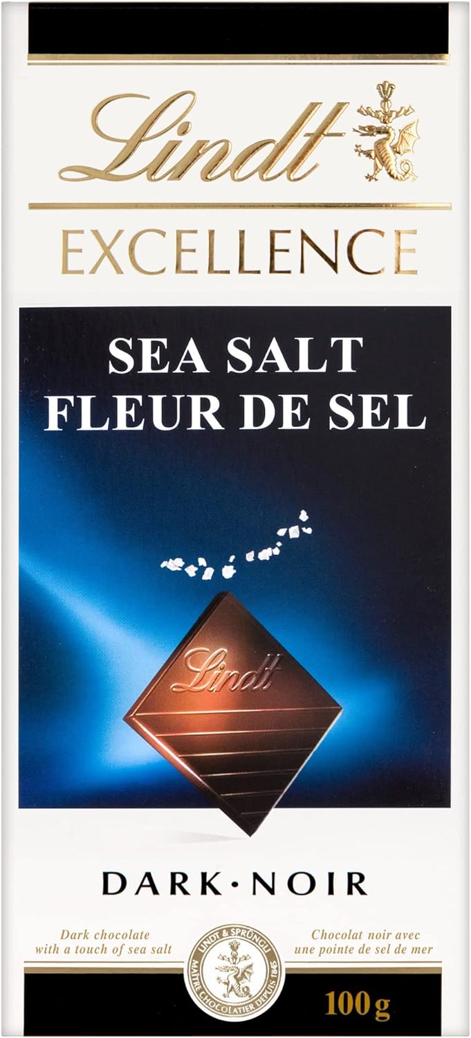 Lindt EXCELLENCE Sea Salt Dark Chocolate Bar, 100 Grams : Amazon.ca ...