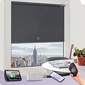 Amazon.com: Graywind Smart Blackout Roller Shades Compatible with Alexa Google WiFi Hardwired ...
