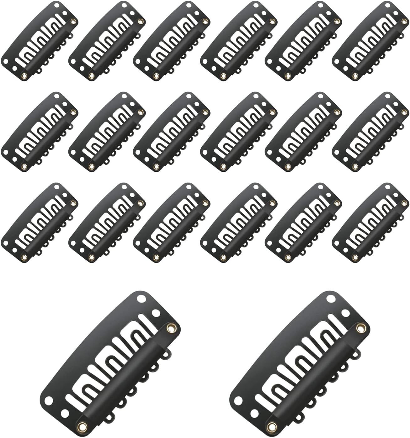 20pcs Wig Clips U-shape Metal Clips Stainless Steel Snap Clips 6 Teeth ...