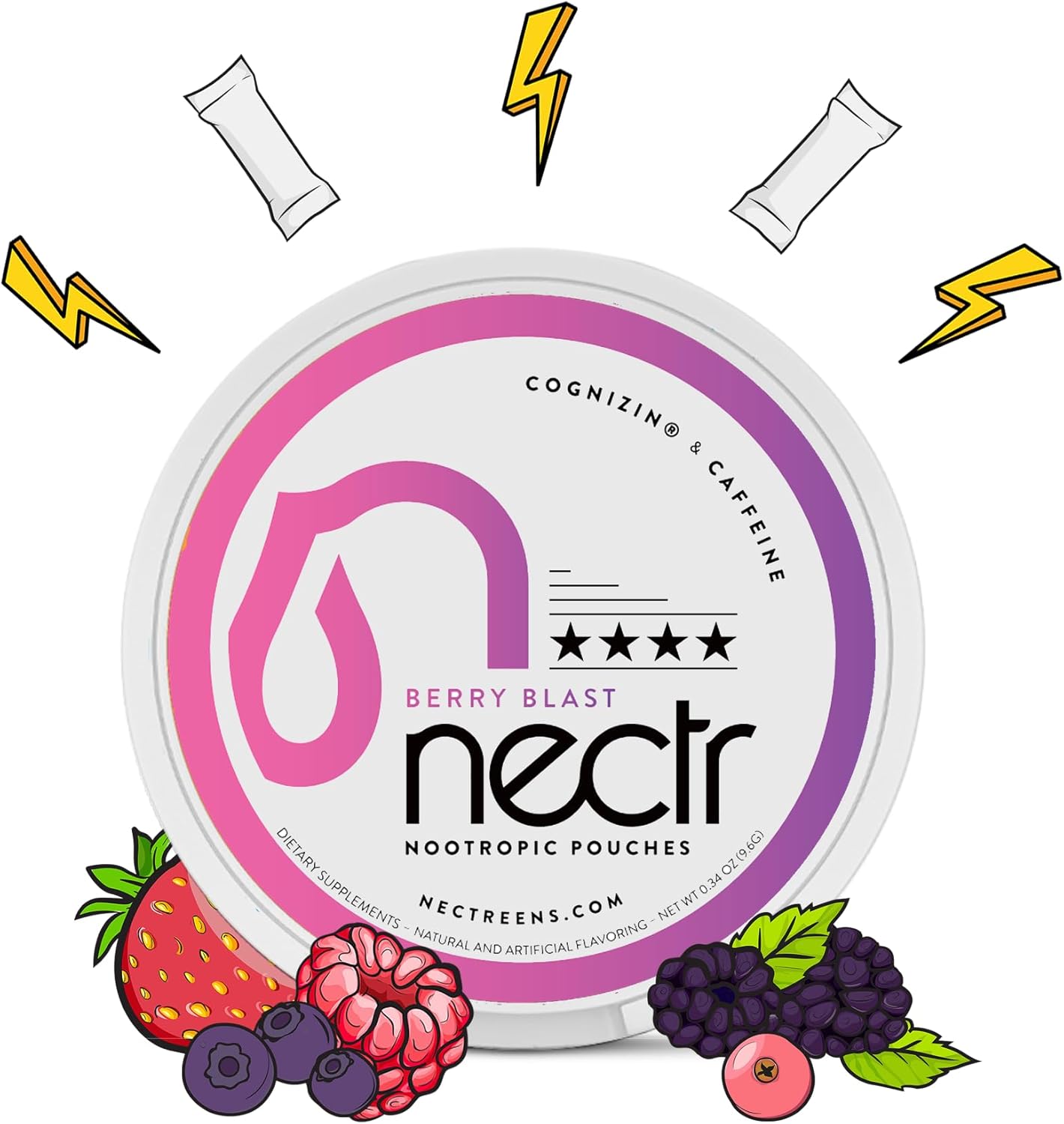 Amazon.com: Nectr Nootropic Energy Pouches, Focus & Energy, Berry Blast ...