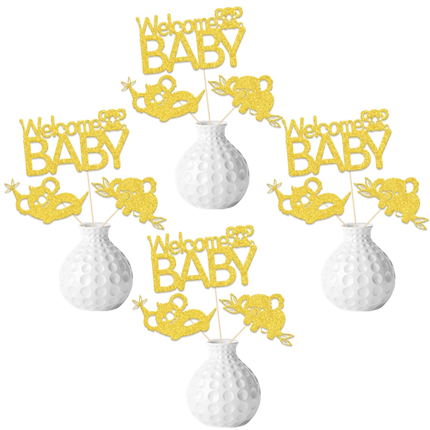 Amazon.com: 12Pcs Gold Koala Welcome Baby Centerpiece Sticks,Koala ...