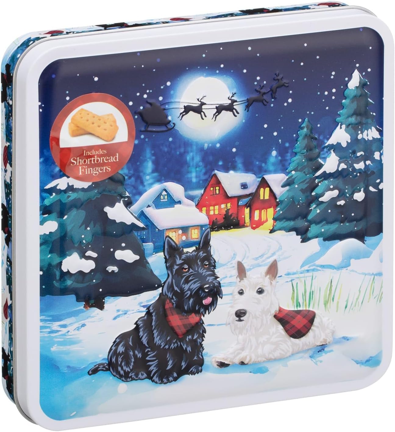 Christmas Shortbread Scottie Dog Tin 200g - Dog Design Assorted ...