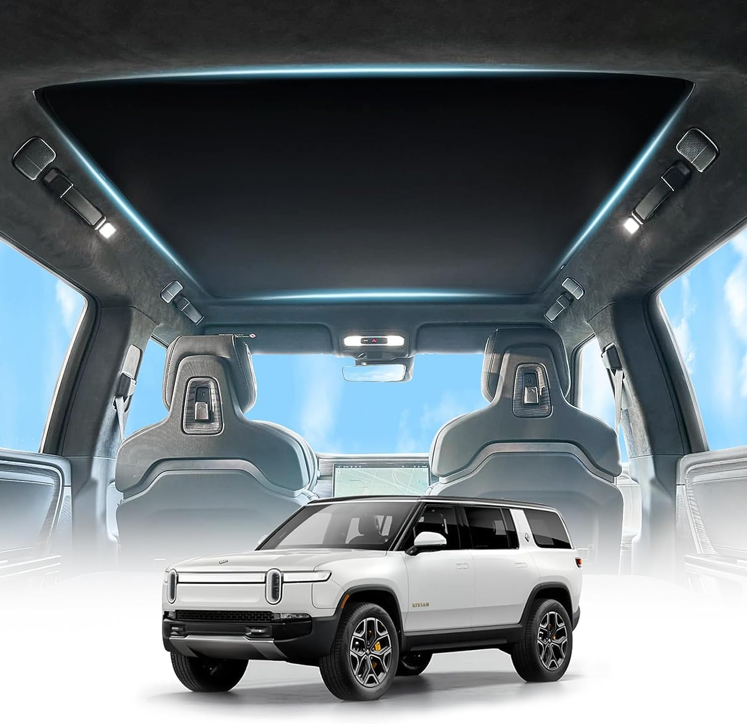 Amazon.com: Tesplus Sunshade Compatible with Rivian R1S 2022-2023 Non ...