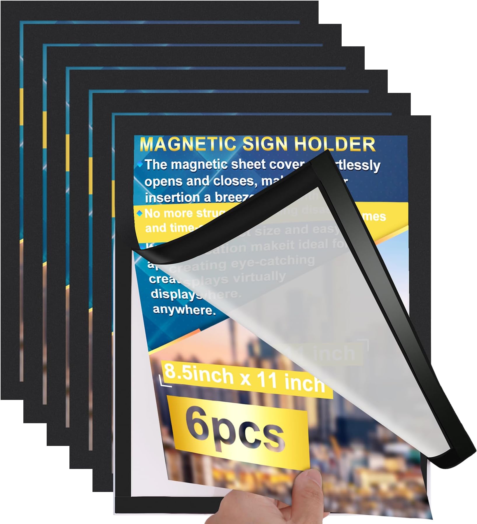 Amazon.com : Ndsox 6PCS Magnetic Sign Holder 8.5 x 11 Wall Mount, Self ...