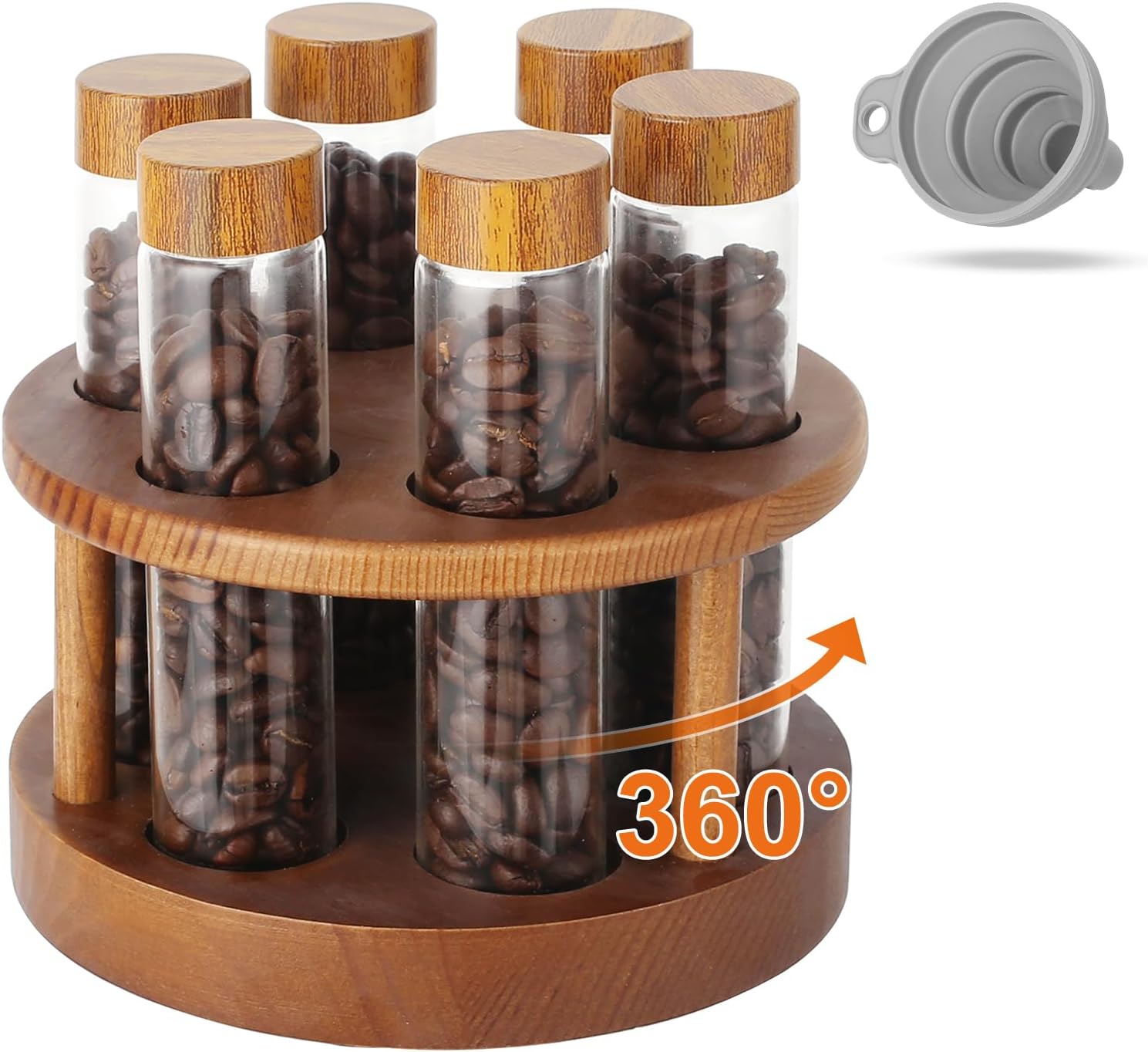 Amazon.com: Coffee Bean Storage Glass Tubes Single Dose Rotating Single ...