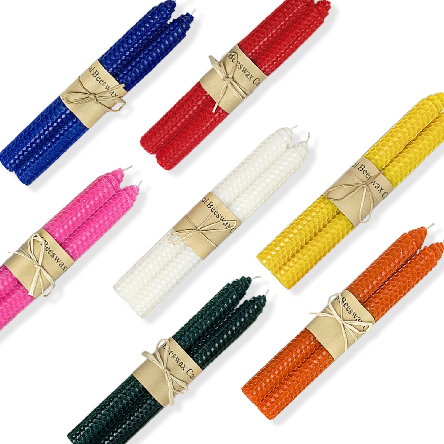 Amazon.com: 14 Pack Beeswax Taper Candles, Handmade Bees Wax Candles ...