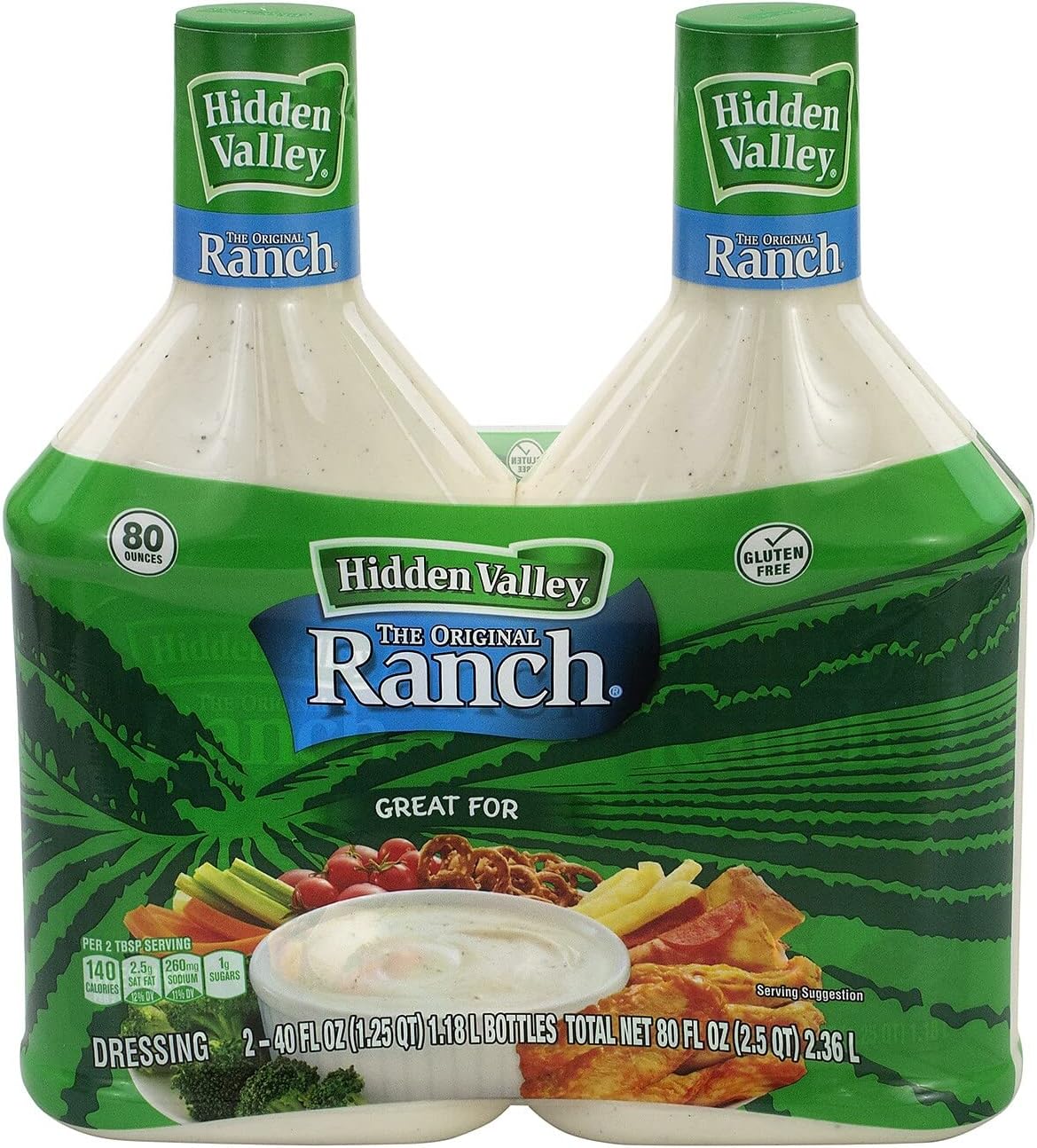 Amazon.com : Hidden Valley The Original Ranch Dressing, 40 oz., 2/Pack ...