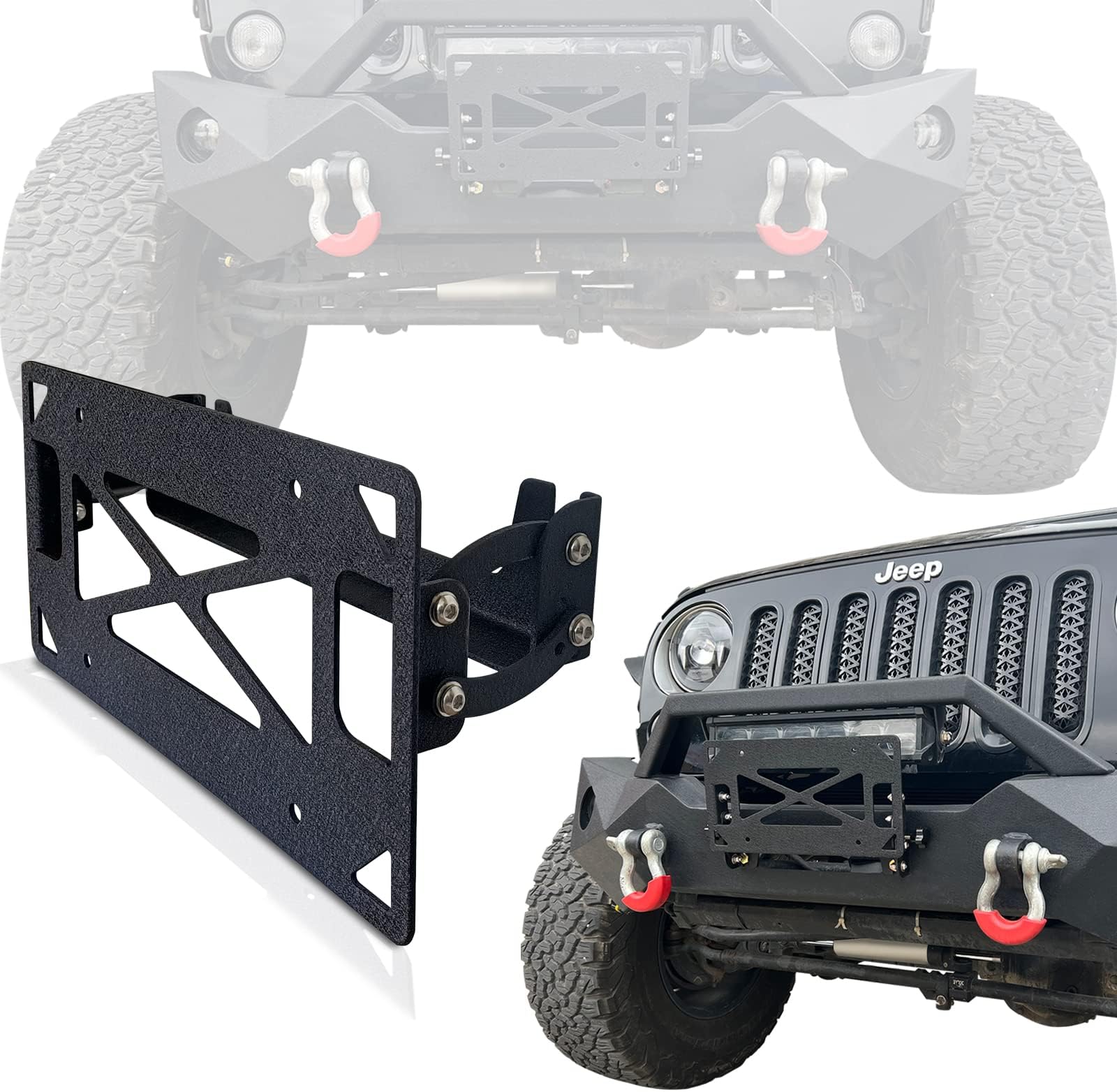 Amazon.com: Rough Country Winch Fairlead License Plate Mount| Hawse ...