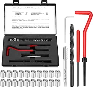 Amazon.com: 25Pcs M7x1 Thread Repair Kit Stainless Steel Twisted Drill Wrench Threaded Insert ...