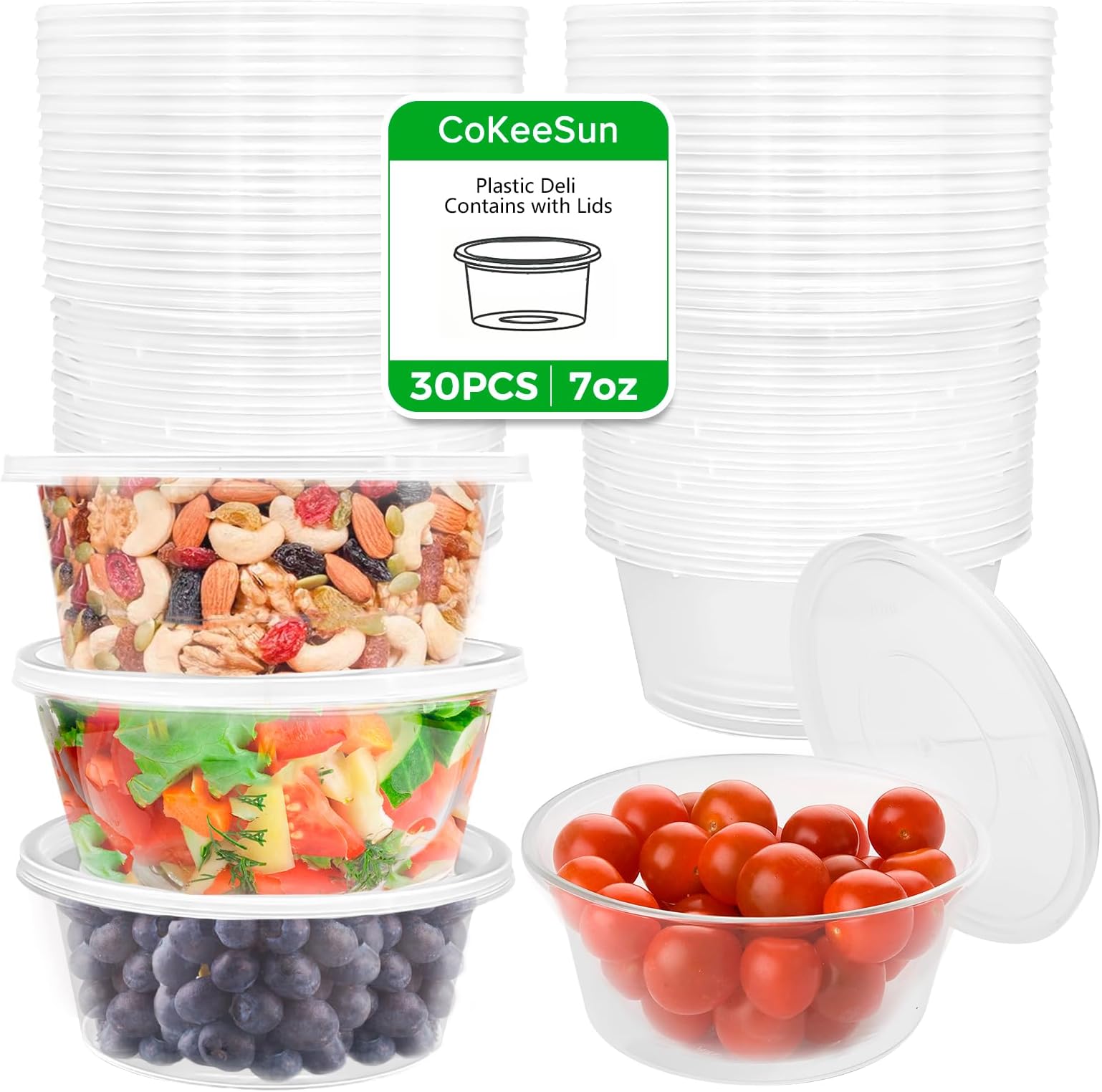 1oz 100 Pieces Small Plastic Containers with Lids, 25ml Small Sauce ...