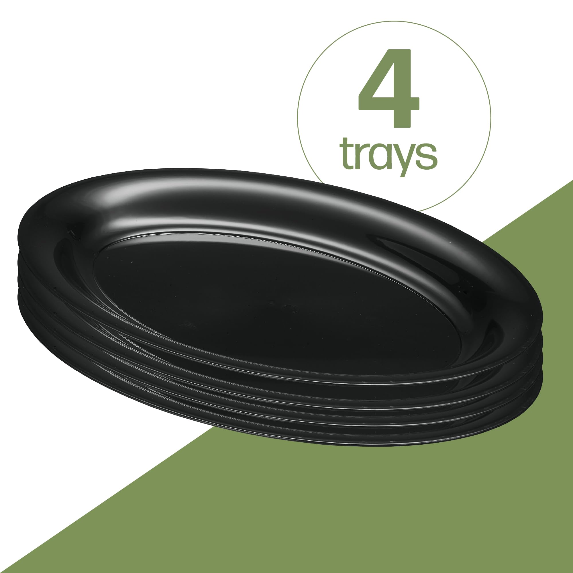 Snapklik.com : PLASTICPRO Plastic Oval Serving Trays 11 X 16 Oval ...