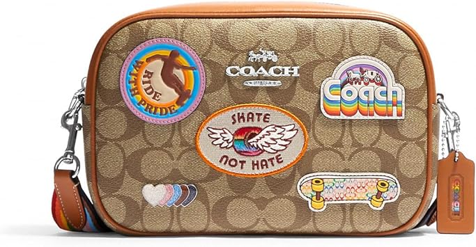 Amazon.com: Coach Jamie Camera Bag In Signature Canvas With Patches ...