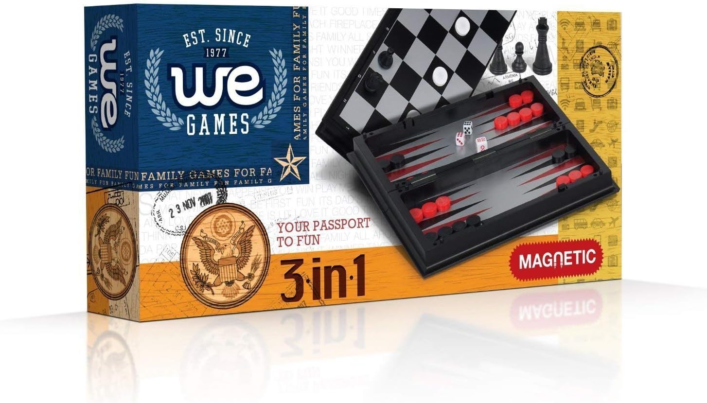 Amazon.com: WE Games- 3-in-1 Combination Chess, Checkers and Backgammon ...
