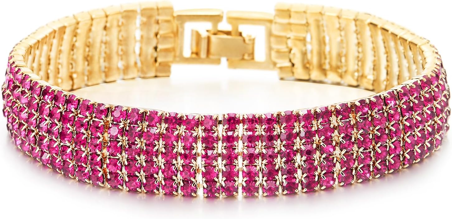 Amazon.com: COOLSTEELANDBEYOND Sparkling Red Purple Crystal Rhinestones ...