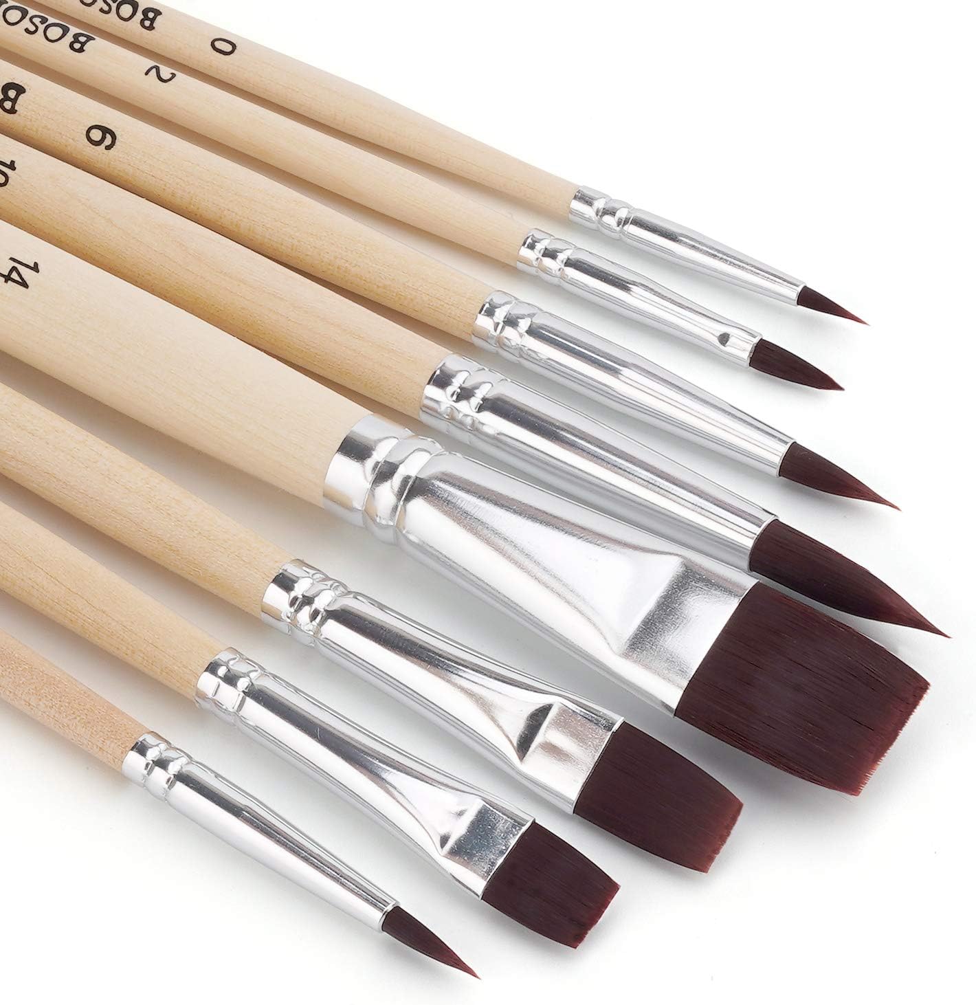 Amazon.com: BOSOBO Paint Brushes Set, 2 Pack 20 Pcs Round-Pointed Tip ...