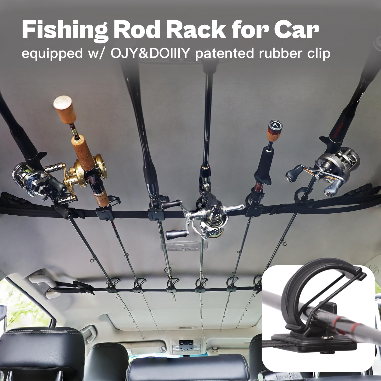 OJYDOIIIY Fishing Rod Holders for Car, Fishing Pole Storage Roof Rack ...